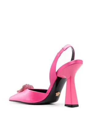 Versace La Medusa 105mm Slingback Pumps - Pink