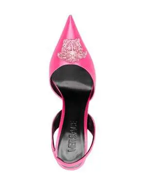 Versace La Medusa 105mm Slingback Pumps - Pink
