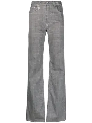 R13 Jane Plaid Straight-flared Jeans - Black