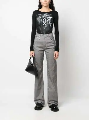 R13 Jane Plaid Straight-flared Jeans - Black
