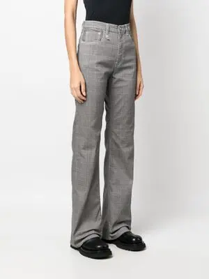 R13 Jane Plaid Straight-flared Jeans - Black