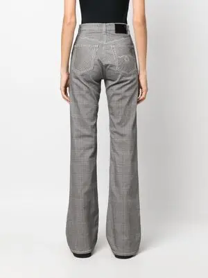 R13 Jane Plaid Straight-flared Jeans - Black