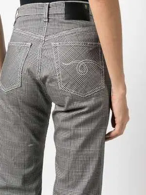 R13 Jane Plaid Straight-flared Jeans - Black