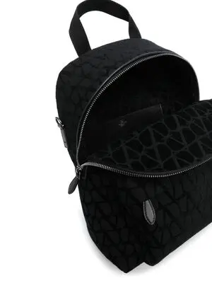 Valentino Garavani Jacquard Pocket Backpack - Black