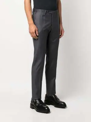Incotex Slim-cut Virgin-wool Trousers - Grey