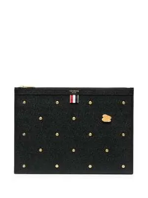 Thom Browne Pebble Grain Leather Document Holder - Black