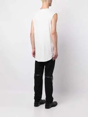 JULIUS Curved-hem Cotton Tank Top