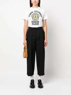 Kenzo Pleat-detail Cropped Trousers