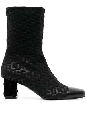 Gcds 75mm Monogram-pattern Ankle Boots
