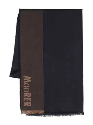 MOORER Frayed Cashmere Scarf - Blue