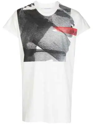 JULIUS Graphic-print Cotton T-shirt - White