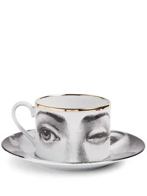 FORNASETTI L'antipatico Tea Cup - White