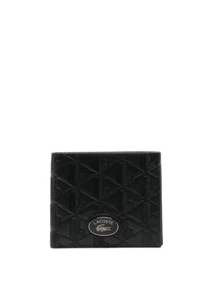 Lacoste Logo-plaque Leather Wallet - Black