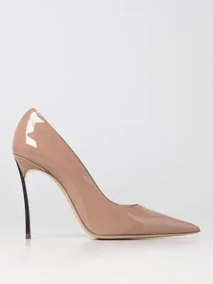 Casadei Patent Leather Pointed Toe Stiletto Pumps - Nude