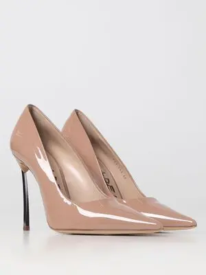 Casadei Patent Leather Pointed Toe Stiletto Pumps - Nude
