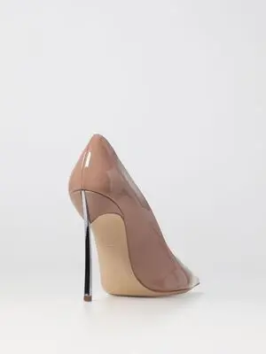 Casadei Patent Leather Pointed Toe Stiletto Pumps - Nude