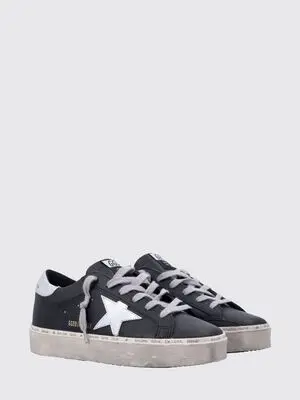 GOLDEN GOOSE Hi Star Distressed Leather Platform Sneakers