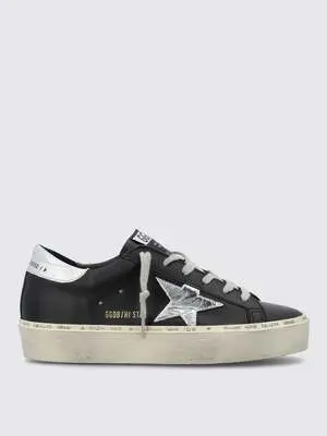 GOLDEN GOOSE Hi Star Distressed Leather Platform Sneakers