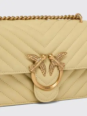 Pinko Quilted Chevron Chain Strap Shoulder Bag - Yellow