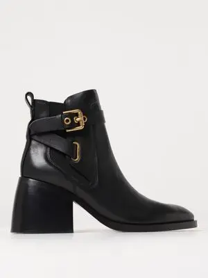 See By Chloé Averi Ankle Boots In Leather With Buckle