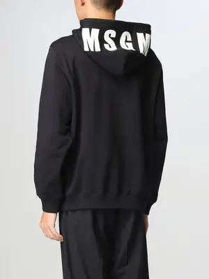 MSGM Cotton Hooded Sweatshirt - Black