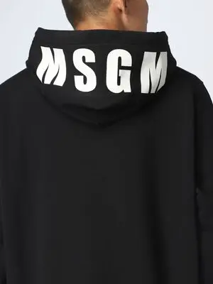 MSGM Cotton Hooded Sweatshirt - Black