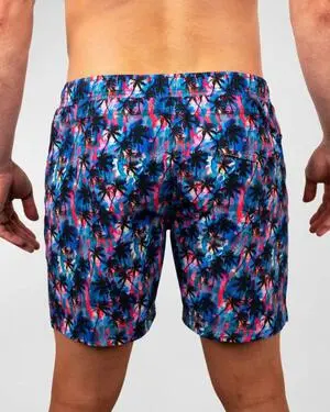 MACEOO Men & Apos;s Lion Swim Shorts Palm Multi