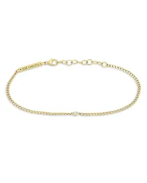 Zoe Chicco 14k Yellow Diamond Curb Link Bracelet - Gold