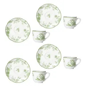 Bernardaud Albertine Espresso Cup & Saucer, Set Of 4 - Multi