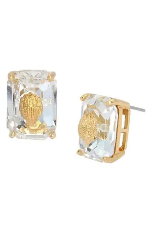 Kurt Geiger Emerald Cut Crystal Stud Earrings Crystal