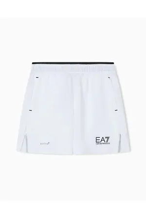EA7 Tennis Pro Shorts In Ventus7 Technical Fabric - White
