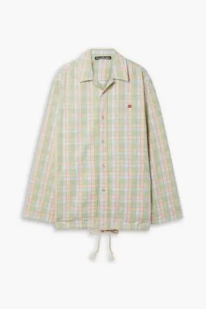 Acne Studios Checked Cotton Flannel Shirt With Drawstring Hem
