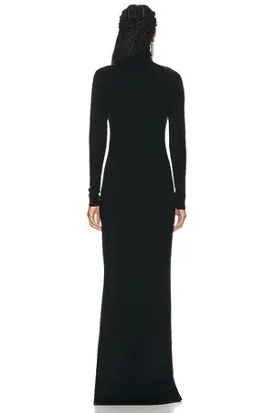Saint Laurent Long Sleeve Turtleneck Gown