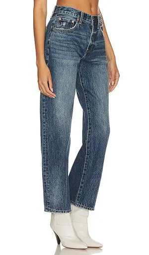 PISTOLA Lexi Mid Rise Relaxed Straight Jeans In Dark Wash Denim - Artisan