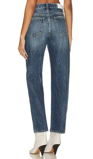 PISTOLA Lexi Mid Rise Relaxed Straight Jeans In Dark Wash Denim - Artisan