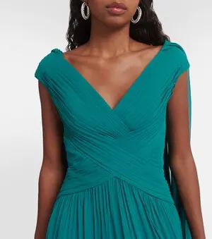 Elie Saab Caped Silk-blend Gown