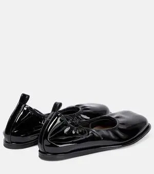 Simone Rocha Patent Leather Ballet Flats - Black