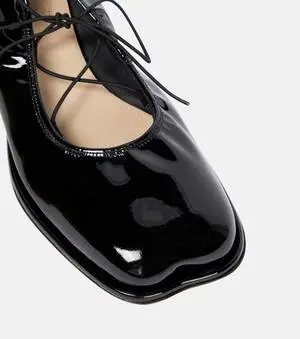Simone Rocha Patent Leather Ballet Flats - Black