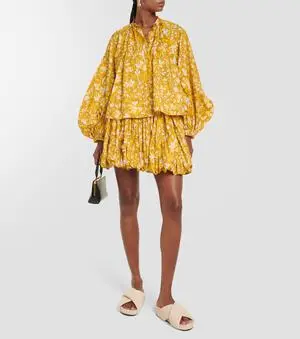 JIL SANDER Floral Puff-sleeve Blouse