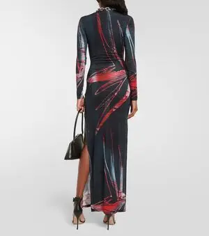 LOUISA BALLOU Printed Jersey Maxi Dress
