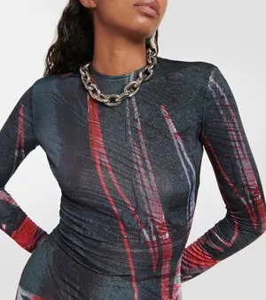 LOUISA BALLOU Printed Jersey Maxi Dress