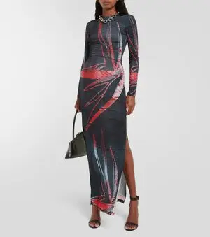 LOUISA BALLOU Printed Jersey Maxi Dress