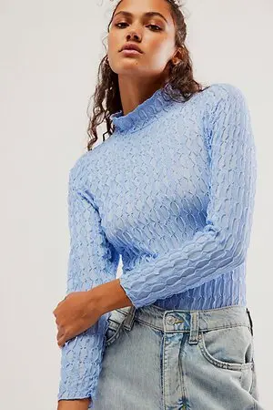 Free People Intimately Party Favor Bodysuit Breezy Blue