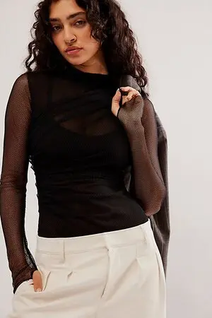 Free People On My Way Bodysuit - Black