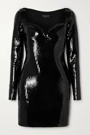 Balenciaga Sequined Stretch-crepe Mini Dress
