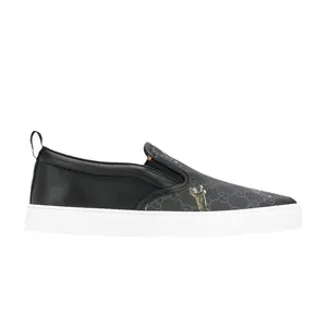 Gucci Gg Supreme 'tigers' Slip-on Sneakers - Black