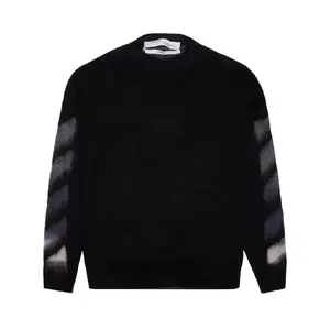 Off-White Diag Brushed Mohair Crewneck - Black
