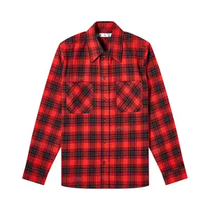 Off-White Stencil Flannel Check Shirt /black - Red