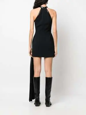 David Koma Sleeveless Halterneck Draped Minidress