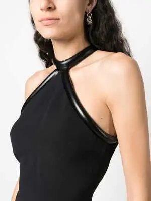 David Koma Sleeveless Halterneck Draped Minidress